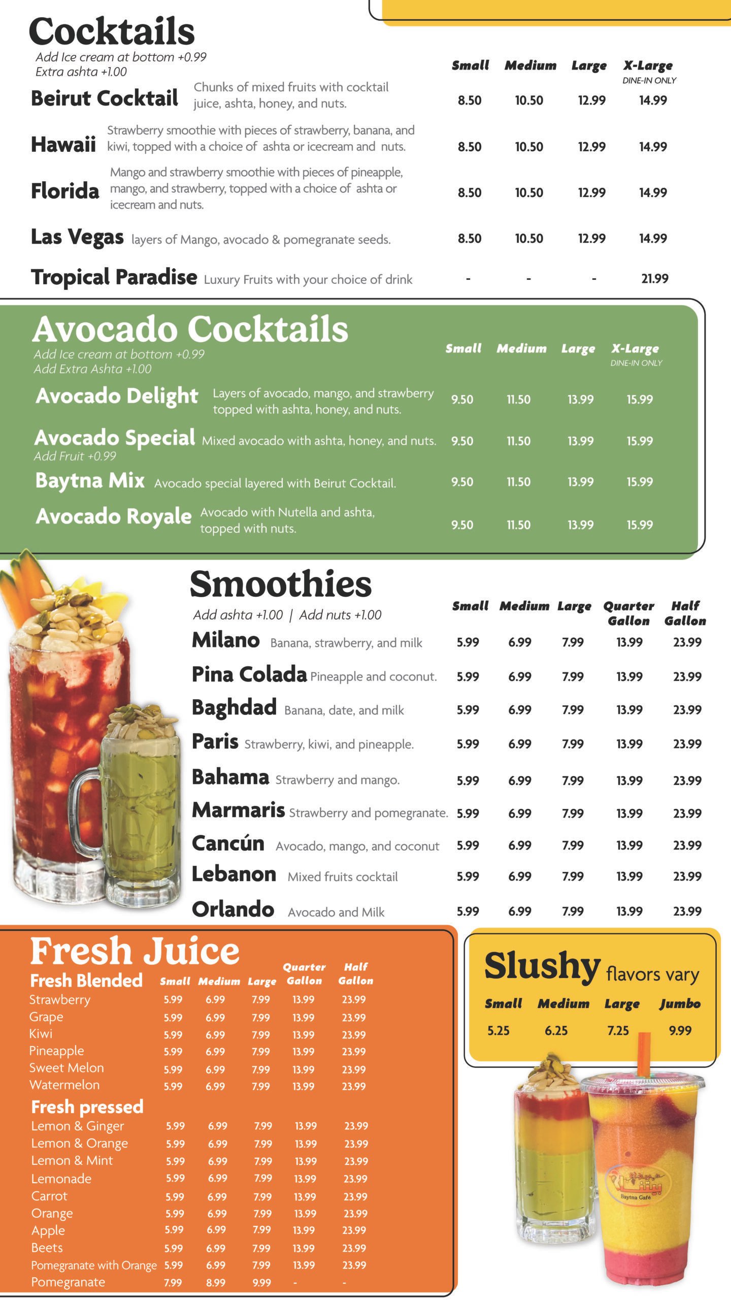 Menu - Baytna Cafe
